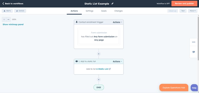 Add to Static List in HubSpot